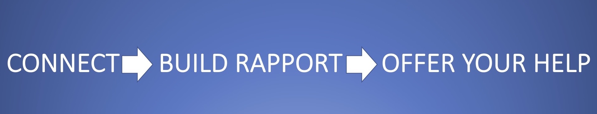CONNECT…BUILD RAPPORT…OFFER YOUR HELP